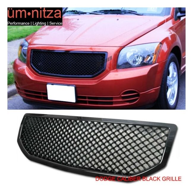 Fits 06-12 Dodge Caliber Black Mesh Front Hood Grille Grill