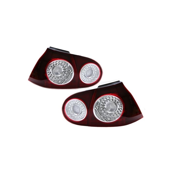 06-09 VW MK5 RABBIT GTI R32 LED TAILLIGHTS - DARK CHERRY RED