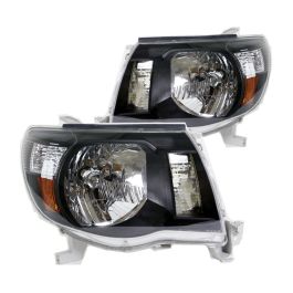 05-10 Toyota Tacoma / Pre-Runner Black Housing Headlight w/ Amber ...