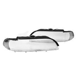 01-03 Fit BMW E39 5-SERIES EURO REPLACEMENT HEADLIGHT LENSES W/ CHROME ...