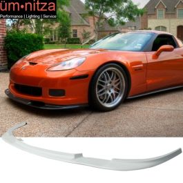 Fits 05-13 Corvette C6 Z06 ZR1 Front Bumper Lip Painted Arctic White # ...