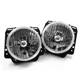 85-92 VW GOLF MK2 E-CODE 7" ROUND HEADLIGHTS - CRYSTAL CLEAR